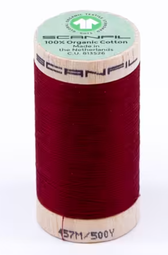 Scanfil 50/2 wt-500 yards Organic-Crimson