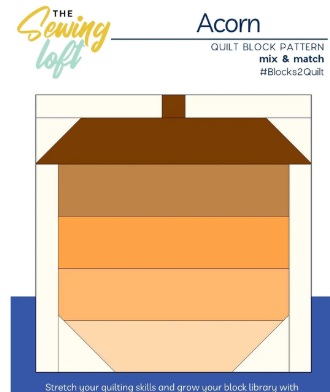 Acorn Quilt Block-12" or 6" blocks