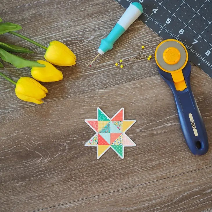 Quilt Star Patchwork 3x3 Vinyl Decal Sticker